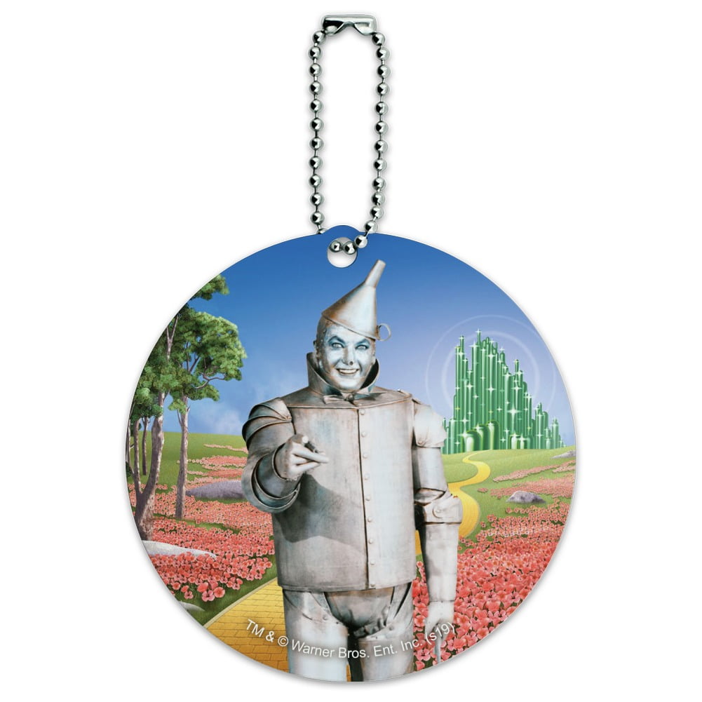 Wizard of Oz Tin Man Character Round Luggage ID Tag Card Suitcase Carry ...