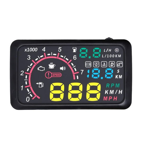 W02 HUD Auto Head Up Display Film 5.5Inch Parabrisas OBD2 Pantalla Velocidad Del Coche | Walmart ...