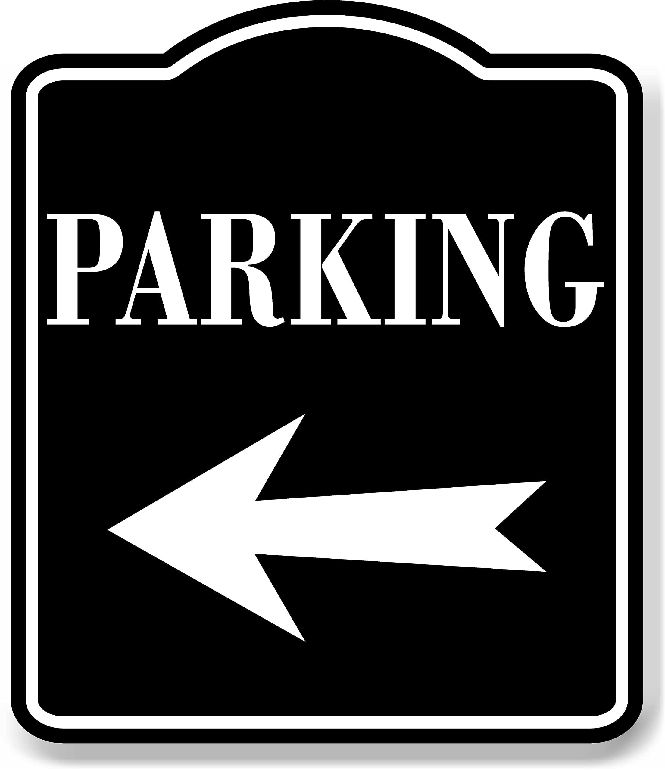 Parking Left Arrow BLACK Aluminum Composite Sign - Walmart.com