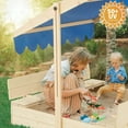 Erommy Large Outdoor Sandbox with Cover, Backyard Shade, Adjustable ...