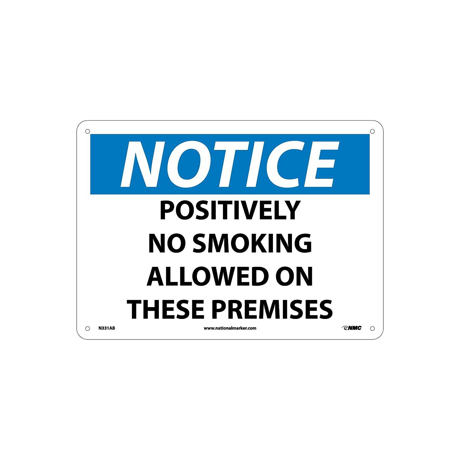 National Marker Positively No Smoking Allowed On These Premises 10X14 ...