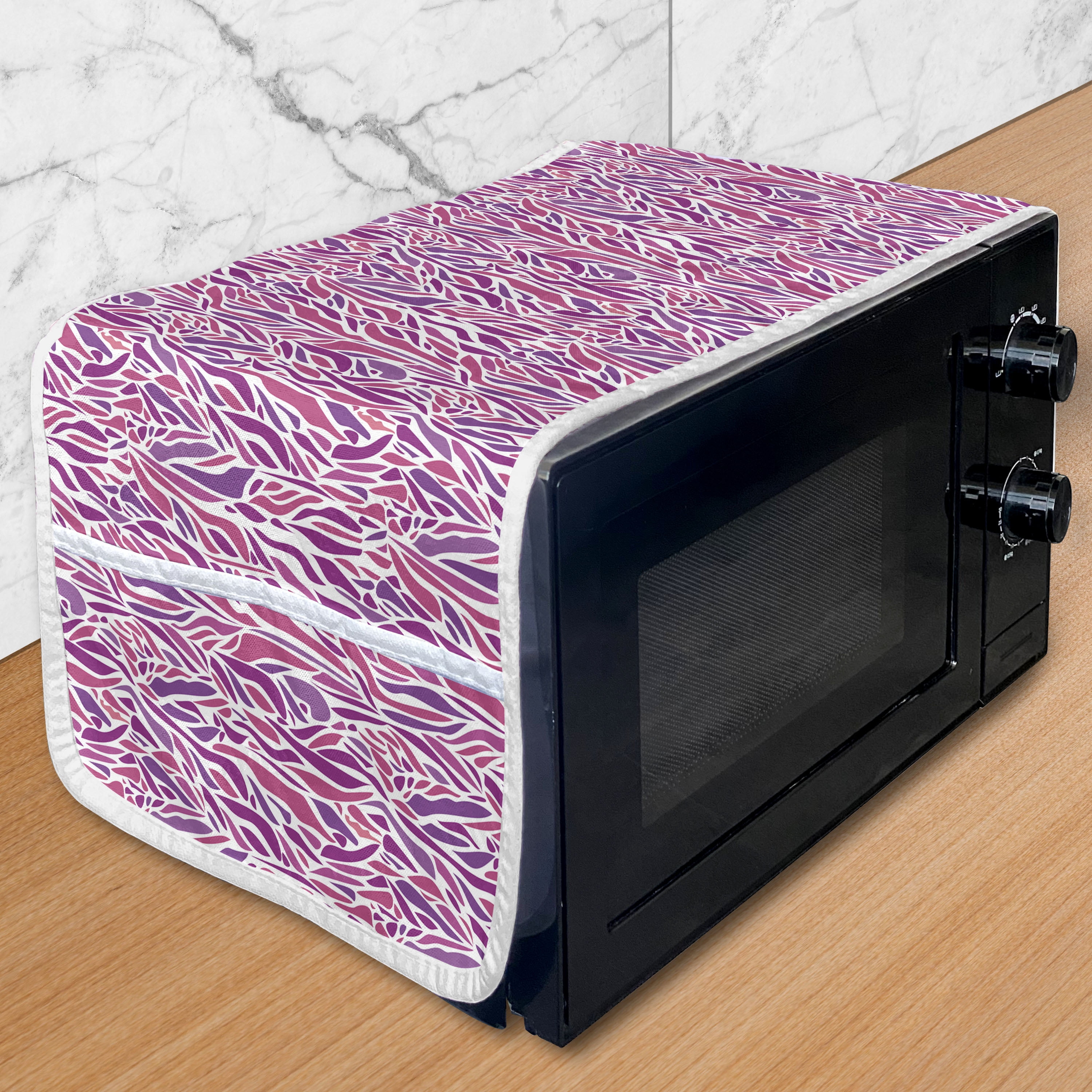 Modern Microwave Oven Cover, Abstract Patterns with Curved Spots ...