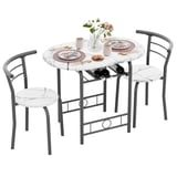 Vineego 3 Pieces Dining Set for 2 Small Kitchen Breakfast Table Set ...