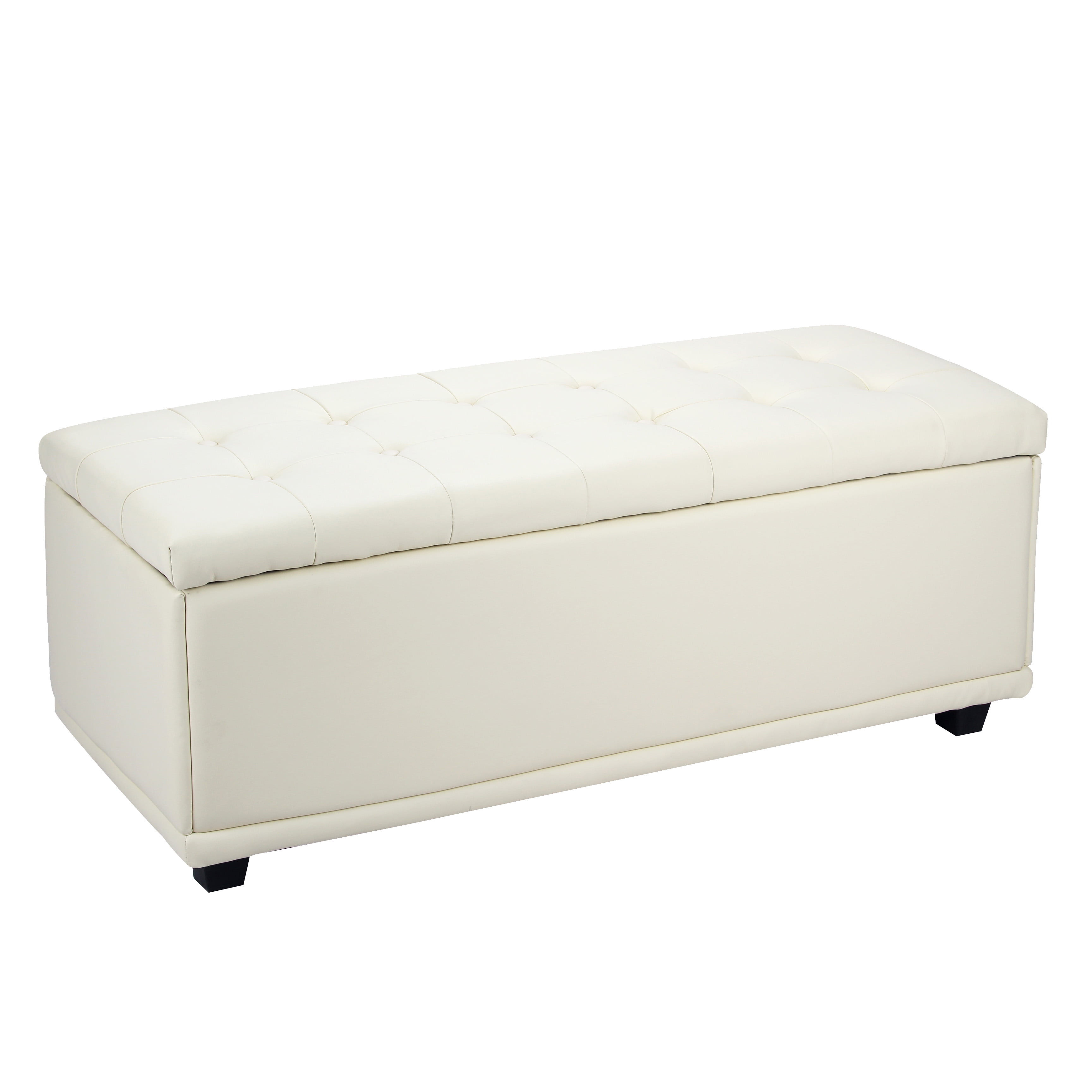 Porthos Home 46 Large Rectangular Faux Leather Storage Ottoman And