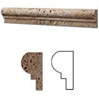 Walnut Travertine Honed OG-1 Chair Rail Molding Trim Sample - Walmart.com