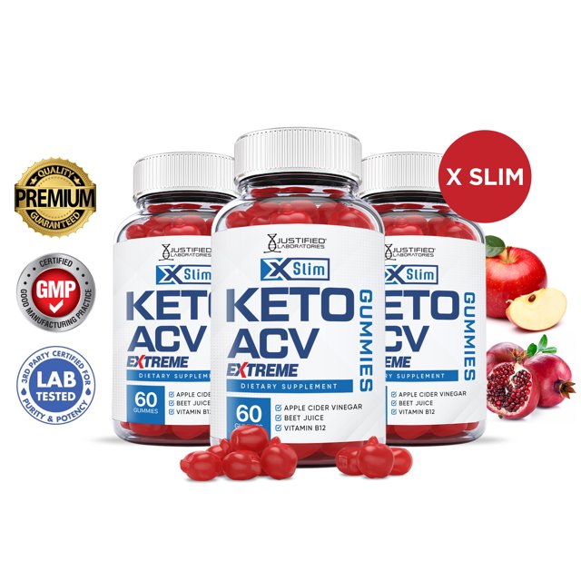 3 Pack Xslim Keto Extreme Acv Gummies 2000mg Dietary Supplement 180