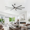 LEDET 80 in. 8-Aluminum Blades Charcoal Gray indoor LED Ceiling Fan ...
