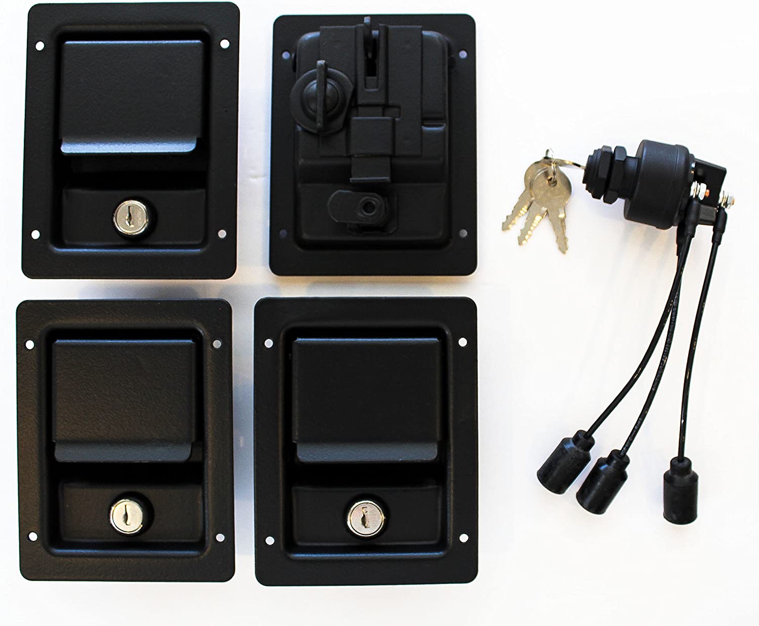 Military Dual Locking Security Kit - Black - 4 Handles Plus Ignition ...