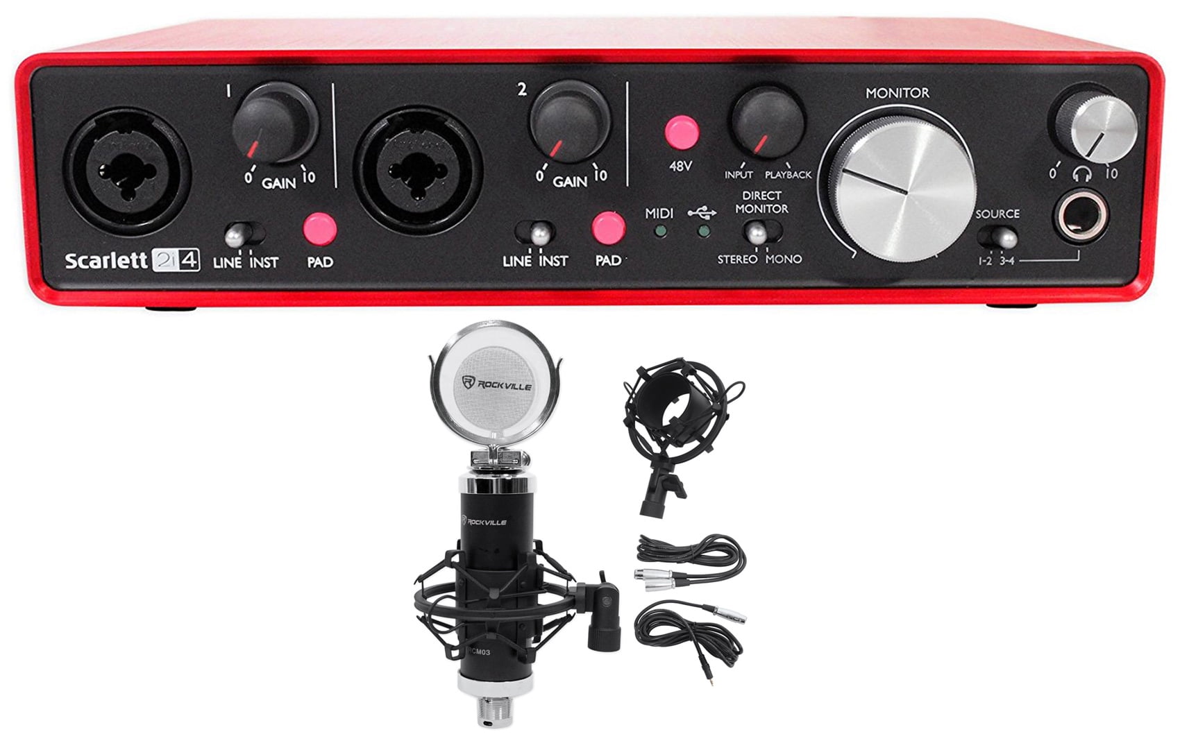 Focusrite SCARLETT 2I4 2nd Ge 192kHz USB Audio Recording Interface ...