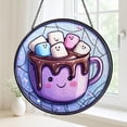 Cute Hot Chocolate Cup Stained Glass Suncatcher, Halloween Window ...