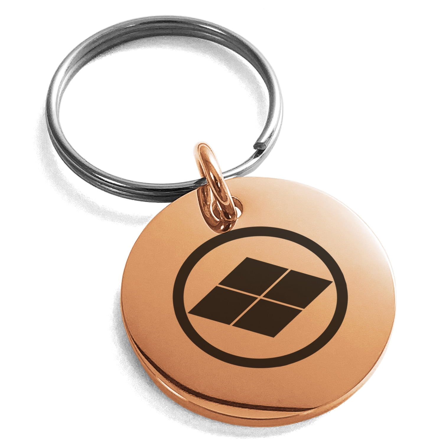 Stainless Steel Matsumae Samurai Crest Engraved Small Medallion Circle ...