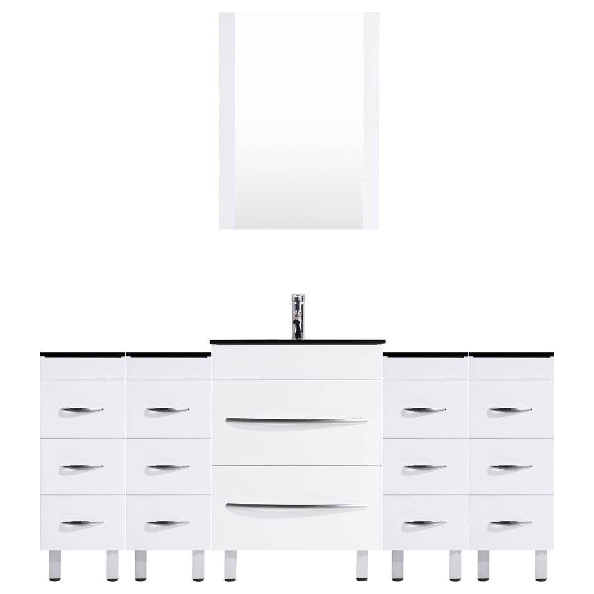 84 White Vanity Set - One 36 Sink Base, Four 12 Drawer Bases (LV4-C9-84 ...
