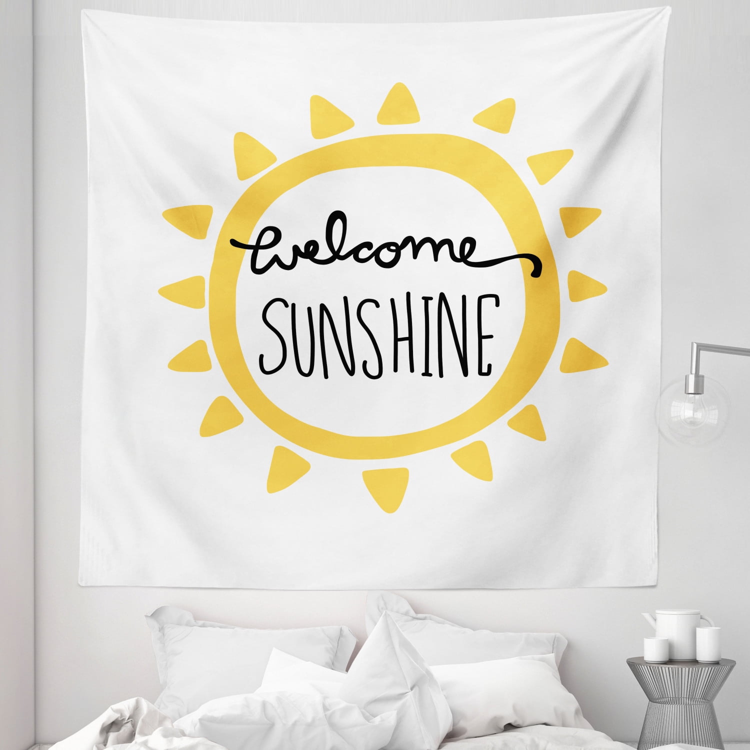 Saying Tapestry, Welcome Sunshine on Sun Simplistic Typographic ...