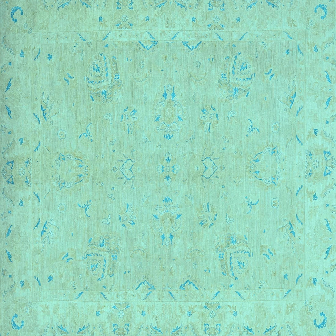 Ahgly Company Indoor Square Abstract Light Blue Modern Area Rugs, 4 ...