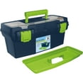 Pro Art Storage Box W/Organizer Top-15.9"X8"X7" Blue & Green - Walmart.com
