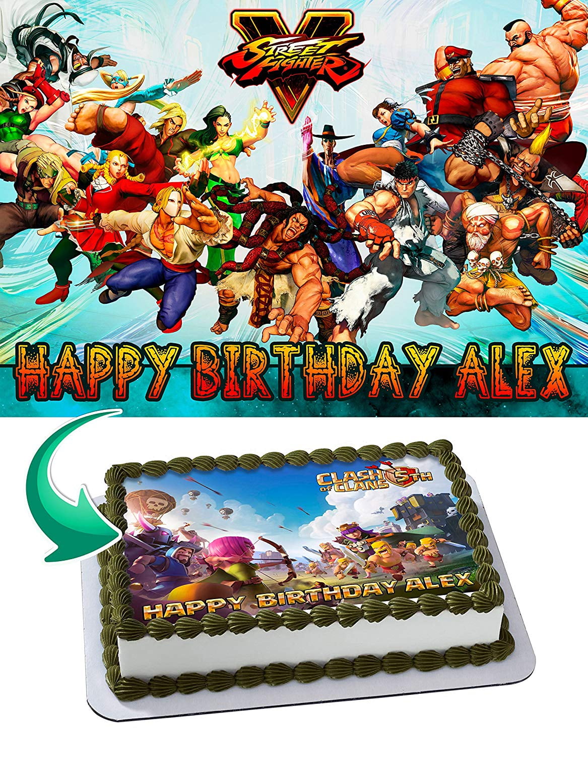 Street Fighter Edible Cake Image Topper Personalized Picture 1/4 Sheet ...