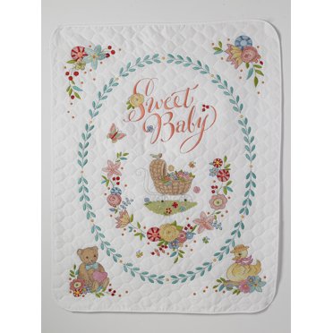 Bucilla Stamped Crib Cover Cross Stitch Kit 34"X43"-Dino Baby - Walmart.com