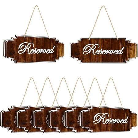 6 Pieces Wedding Hanging Reserved Sign Rustic Style Wood Reserved Sign ...