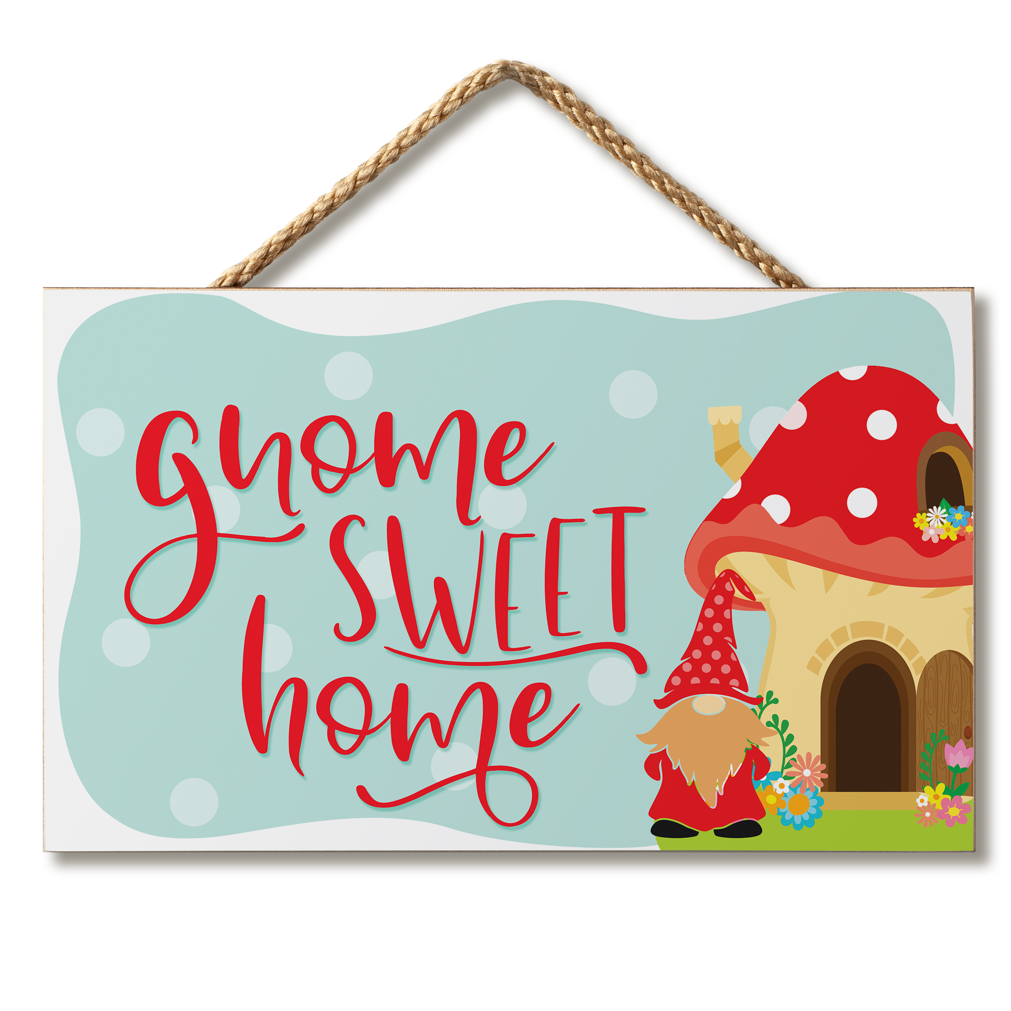 CounterArt "Gnome Sweet Home" Hanging Wood Wall Sign 9.5" by 5.75 ...
