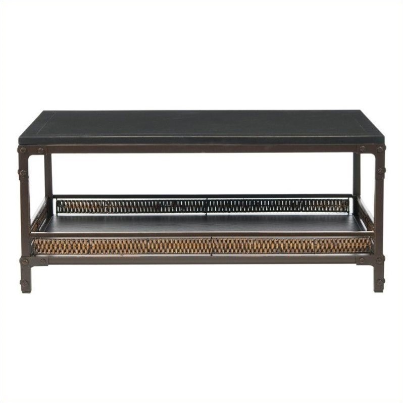 Safavieh Abbie Pine Wood and Wicker Coffee Table in Brown | Walmart Canada