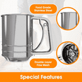FAKYFJ 3-Cup Stainless Steel Flour Sifter with Powder Shaker Lid ...