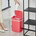 Nine Stars 3.2 Gallon Trash Can, Plastic Touchless Bathroom Trash Can ...