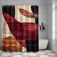 Bathroom Shower Curtain Red Beige Orange Geometric Waterproof Shower ...