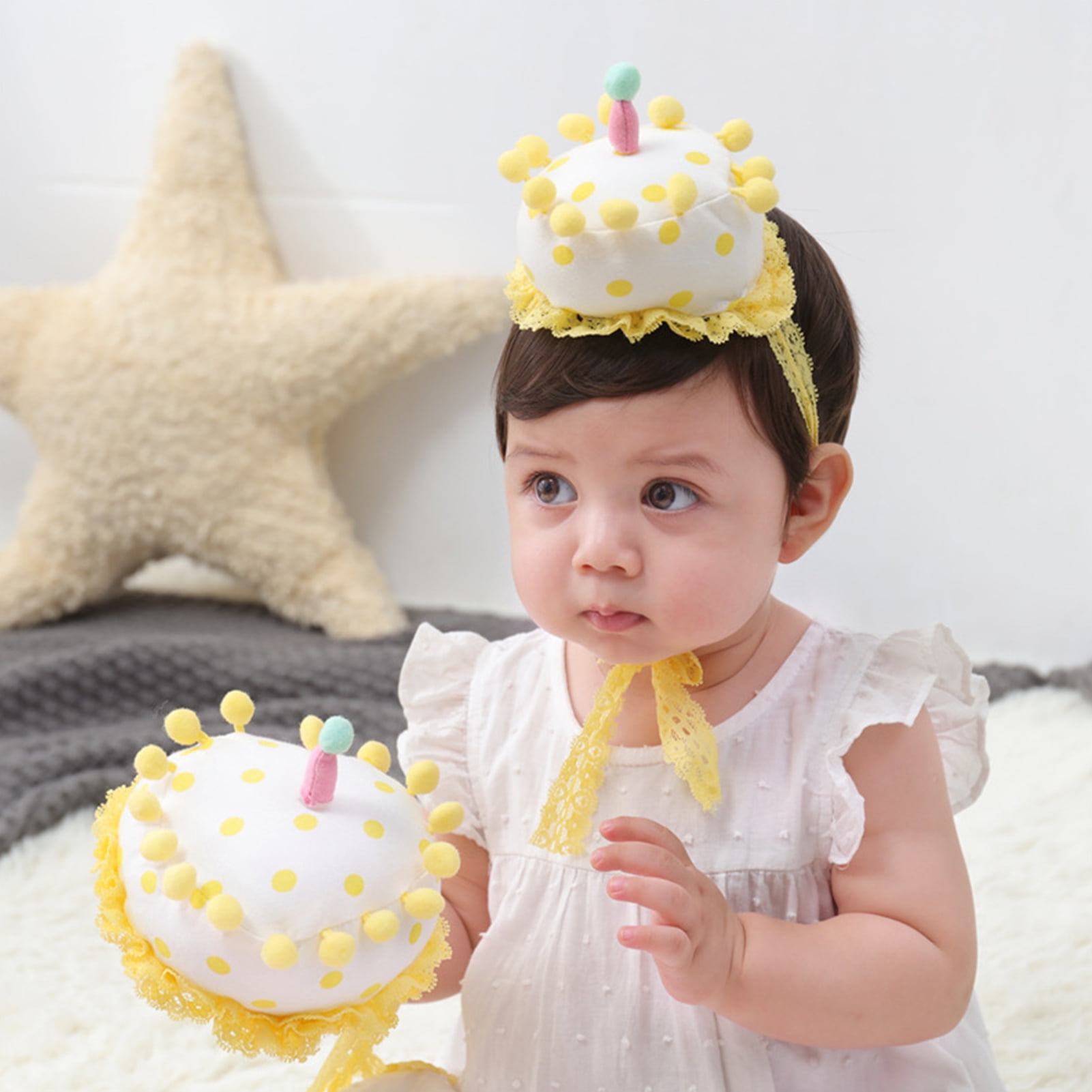 Visland Happy Birthday Cake Hat Design Fabric Baby Crown Hat for ...