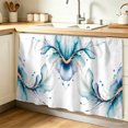 Abstract Art Cabinet Curtains for Kitchen 28"W x 51"L, Watercolor Blue ...