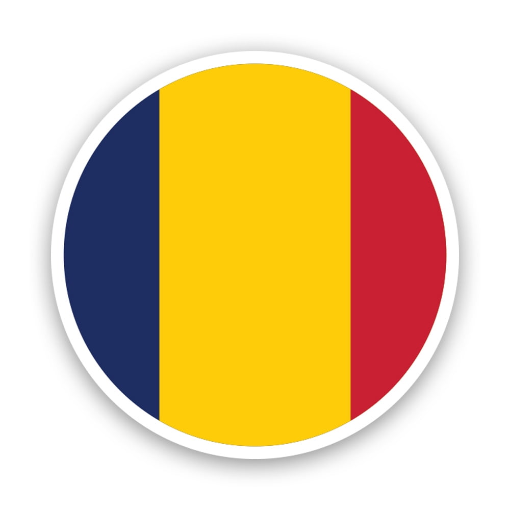 Round Chadian Flag Sticker Decal - Self Adhesive Vinyl - Weatherproof ...