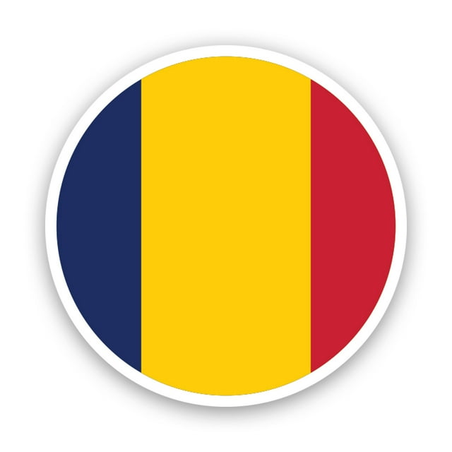 Round Chadian Flag Sticker Decal - Self Adhesive Vinyl - Weatherproof - Made in USA - chad tcd ...
