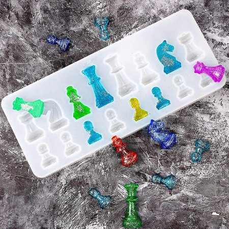 [PD-B2] Chess board crystal drops chess silicone mold chess suit 31 ...