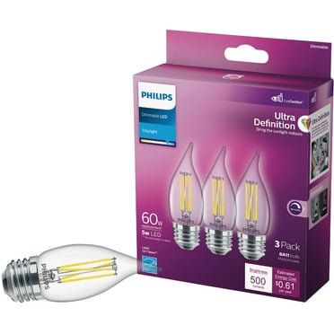 Philips Ultra Definition B11 Candelabra LED Decorative Light Bulb 3PK ...