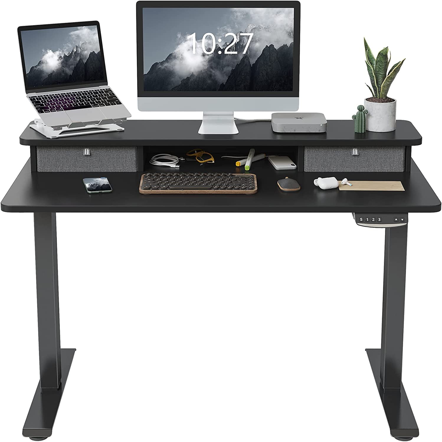 FEZIBO 40 x 24 Inch Height Adjustable Electric Standing Desk with ...
