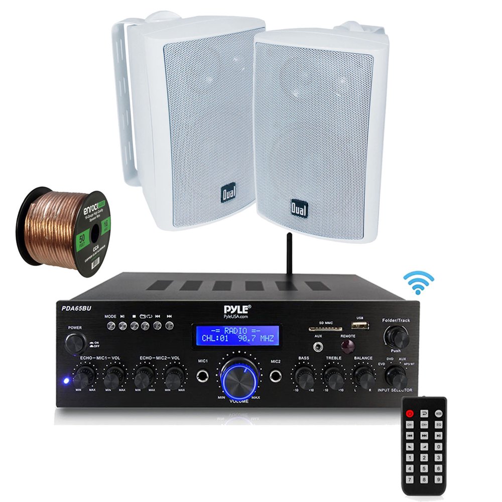Pyle PDA6BU Amplifier Receiver Stereo, Bluetooth, FM Radio, USB Flash ...