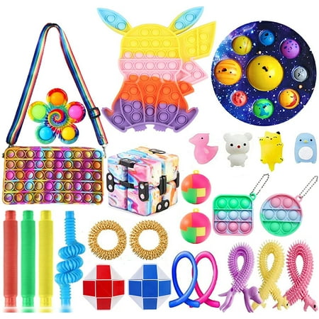 30pcs Fidget Packs Anti-Anxiety Toys, Pop Fidget Block Set Stress ...