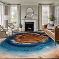 Blue Brown Washable Rug 5x7 Area Rug for Living Room Bedroom Non Slip ...