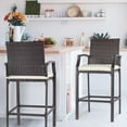 Patio Wicker Bar Stools Set of 4, Outdoor High Furniture, Counter ...