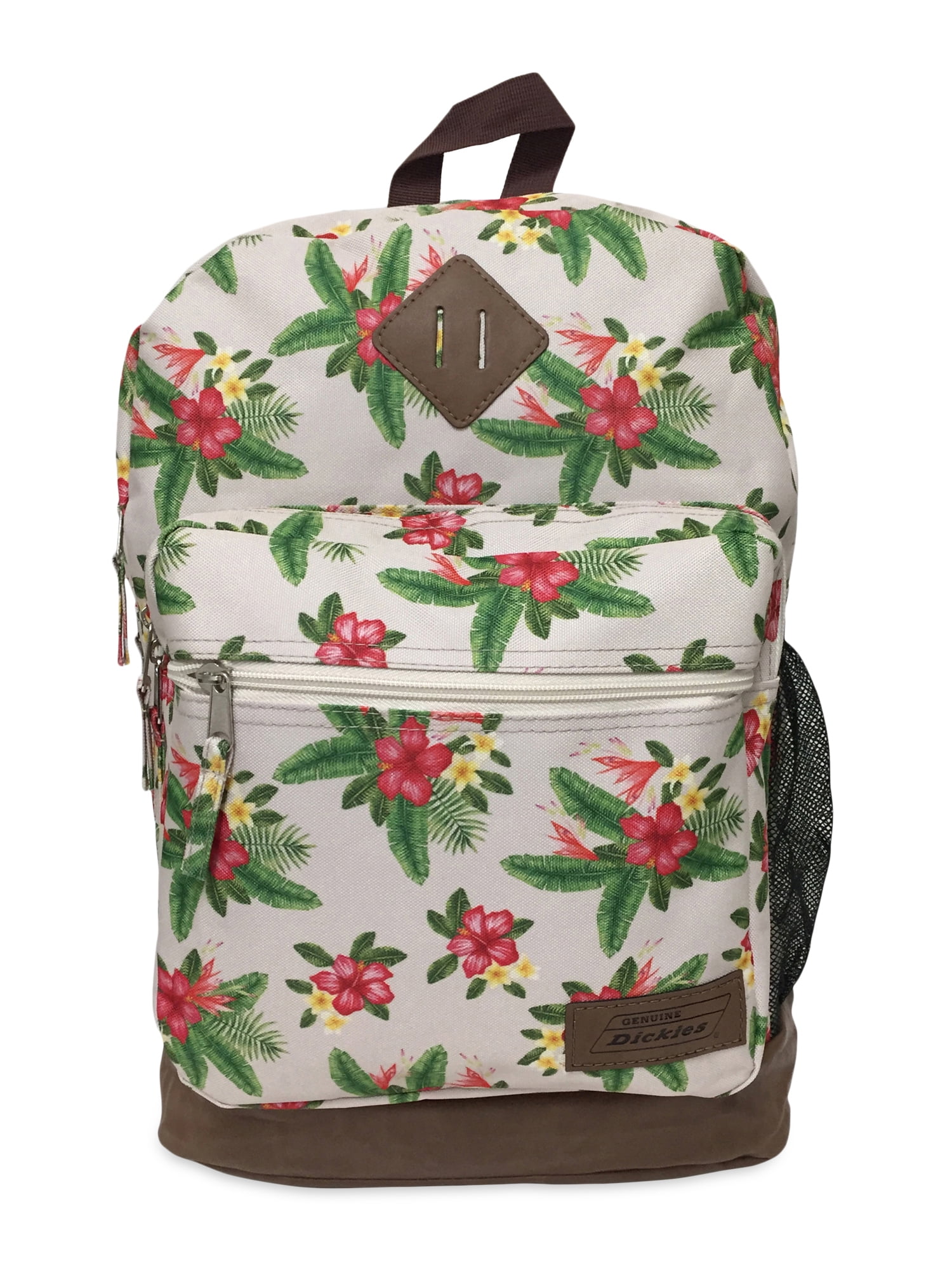 Genuine Dickies Unisex Varsity 17" Laptop Backpack White Floral Print ...