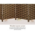 4-Panel Free-Standing Decorative Wooden Room Divider, Folding Privacy ...