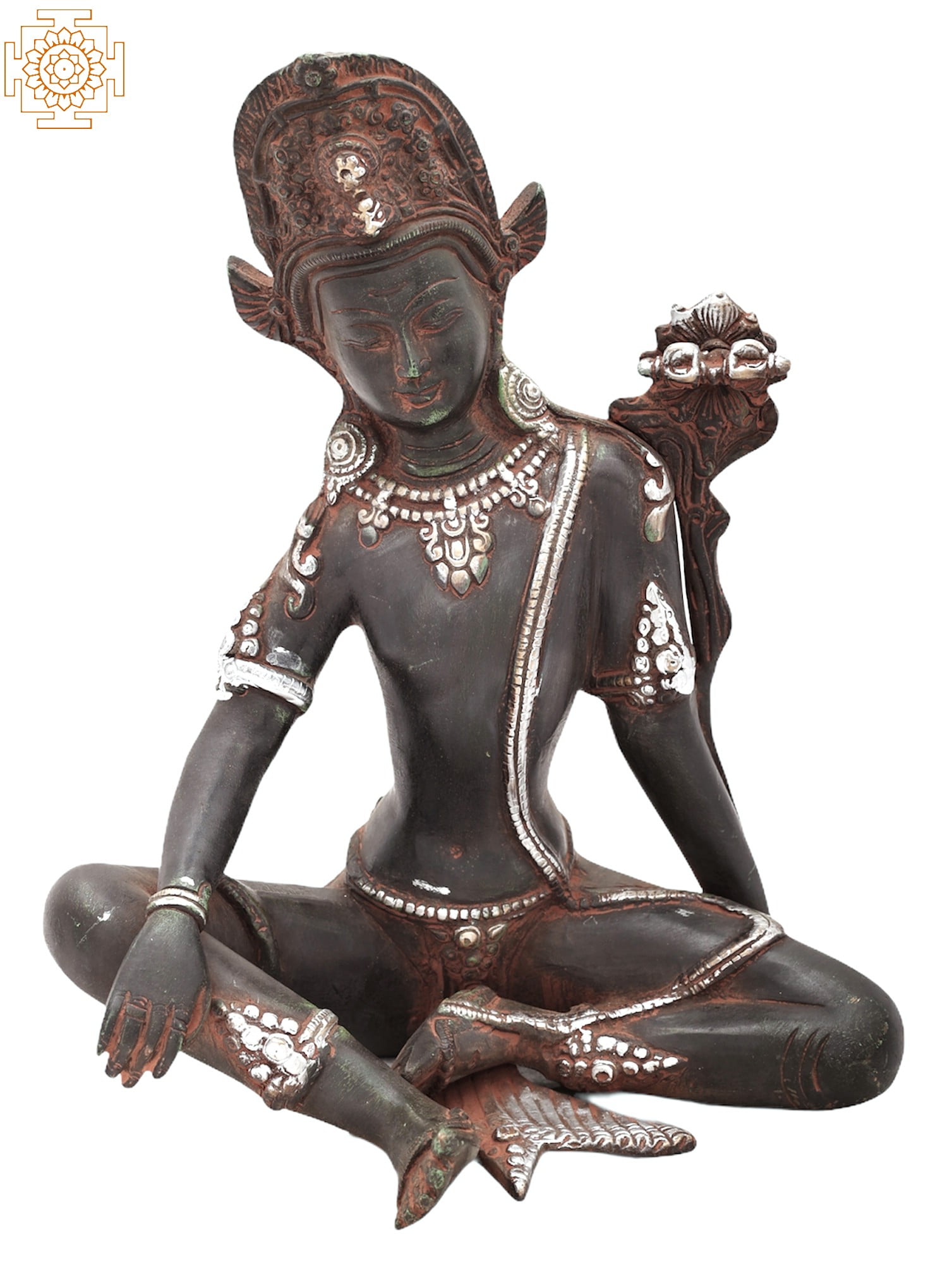 10.5" Seated Indra, The Head Lowered | Handmade | Brass Lord Indra ...