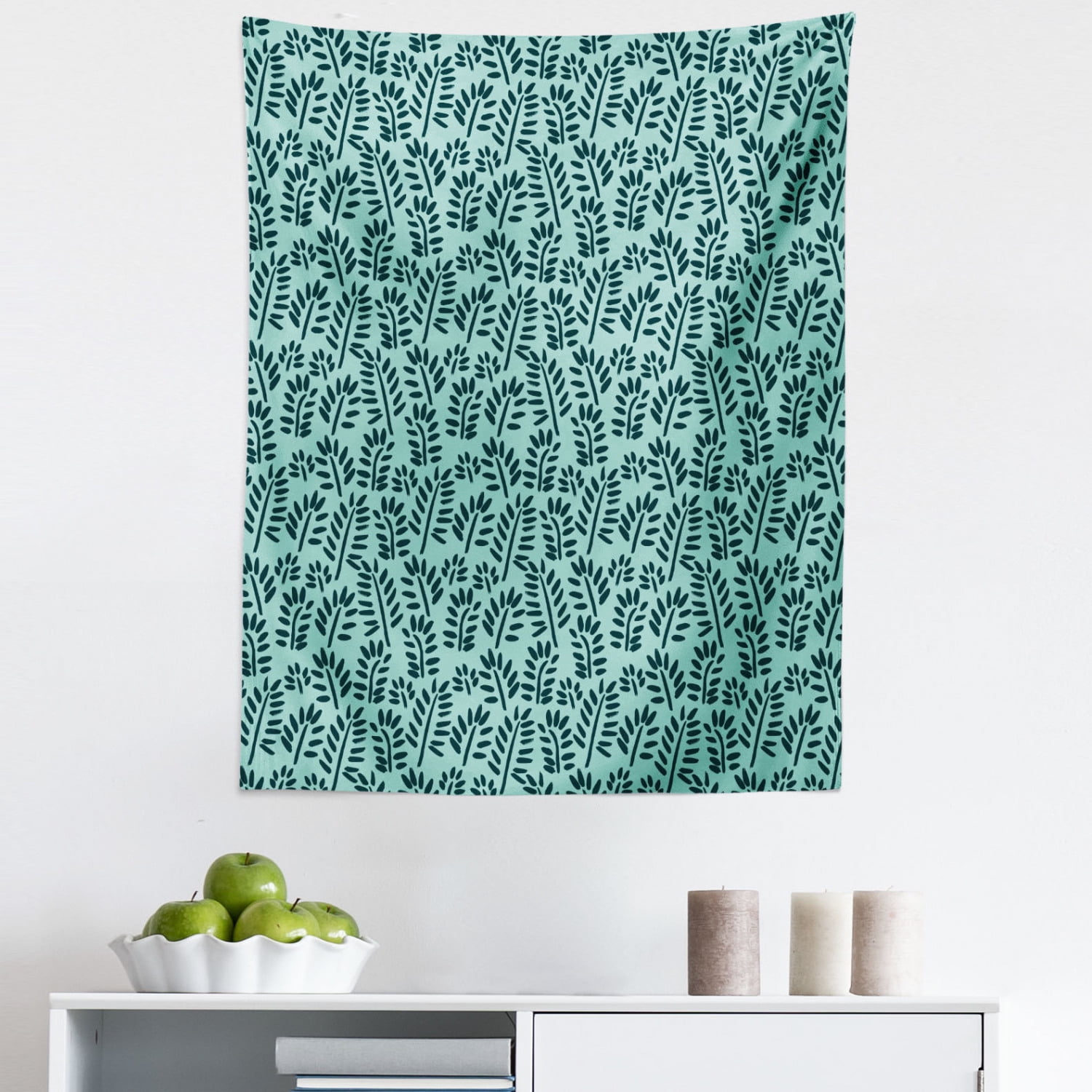 Teal and Turquoise Tapestry, Leaf Pattern Nature Botany Garden Growth ...