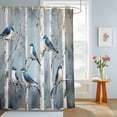 Bathroom Shower Curtain Spring Tree Trunk Branch Bird Waterproof Shower ...