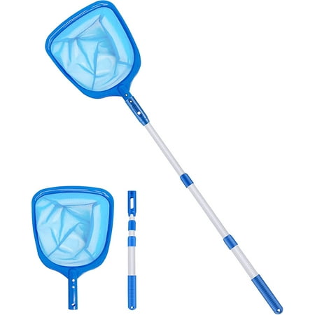 Pool Skimmer Net with 18-36” Telescopic Pole, Pool Leaf Cleaner Net ...