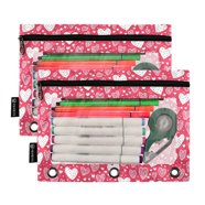 3Pcs Zippered Hard Case, Clear Plastic Pencil Case, Portable Pouches ...