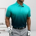 Ceisia Men's Short Sleeve Gradient Print Polo Shirt Casual Button ...