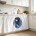 Blue Wolf Cabinet Curtain 28"W x 51"L, Christmas Tree Forest Scissors ...