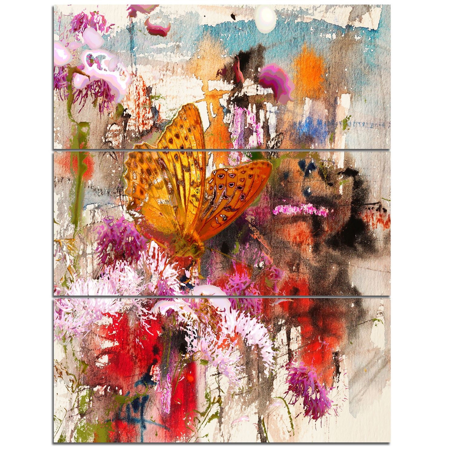 Click here for Designart Design Art Butterfly Drinking Honey Canv... prices