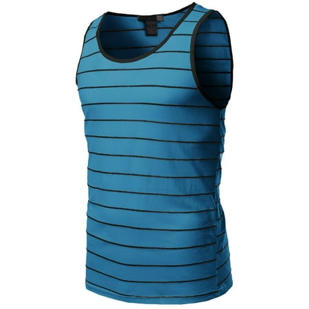 FashionOutfit - FashionOutfit Men's Basic Round Neck Stripe Tank Tops ...