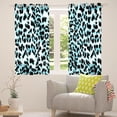 Blue Leopard Print Curtain 2 Panels,52"x84" Cheetah Blackout Curtains ...